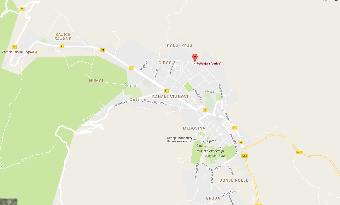 Lokacija – Restoran Verige Cetinje